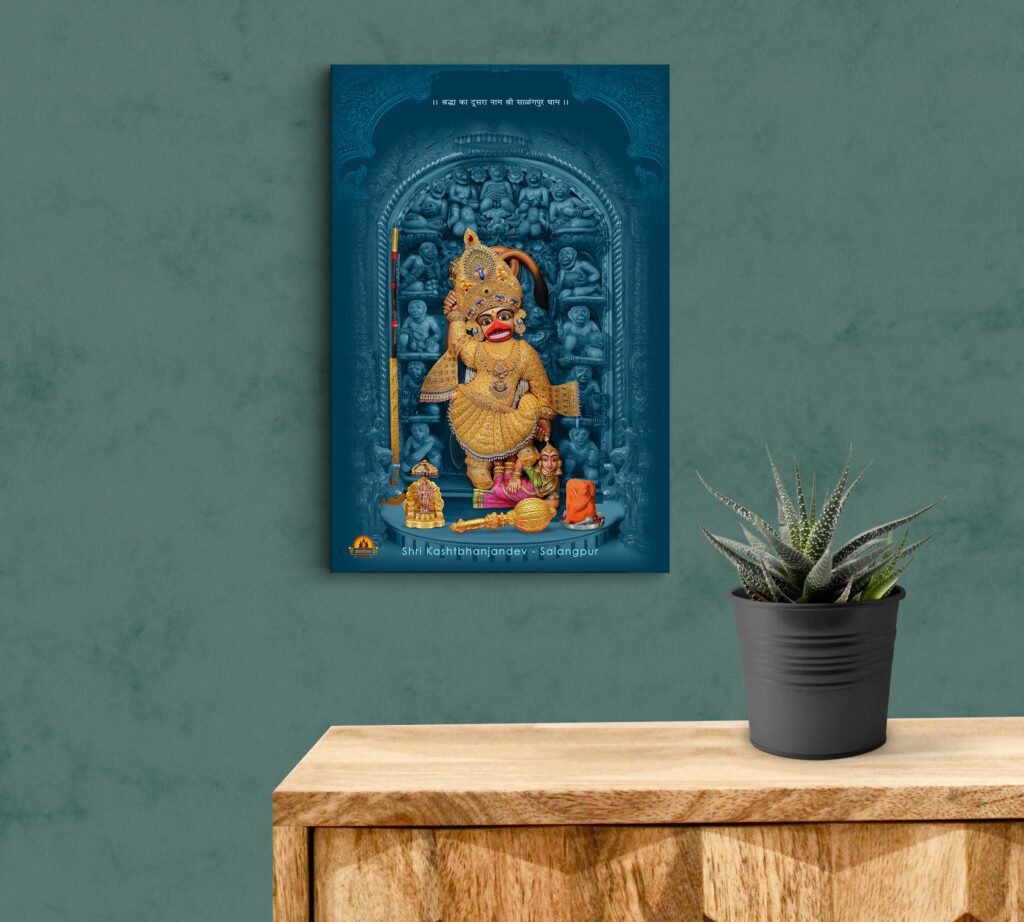 Blue Salangpur Hanumanji Acrylic Photo - Printymind