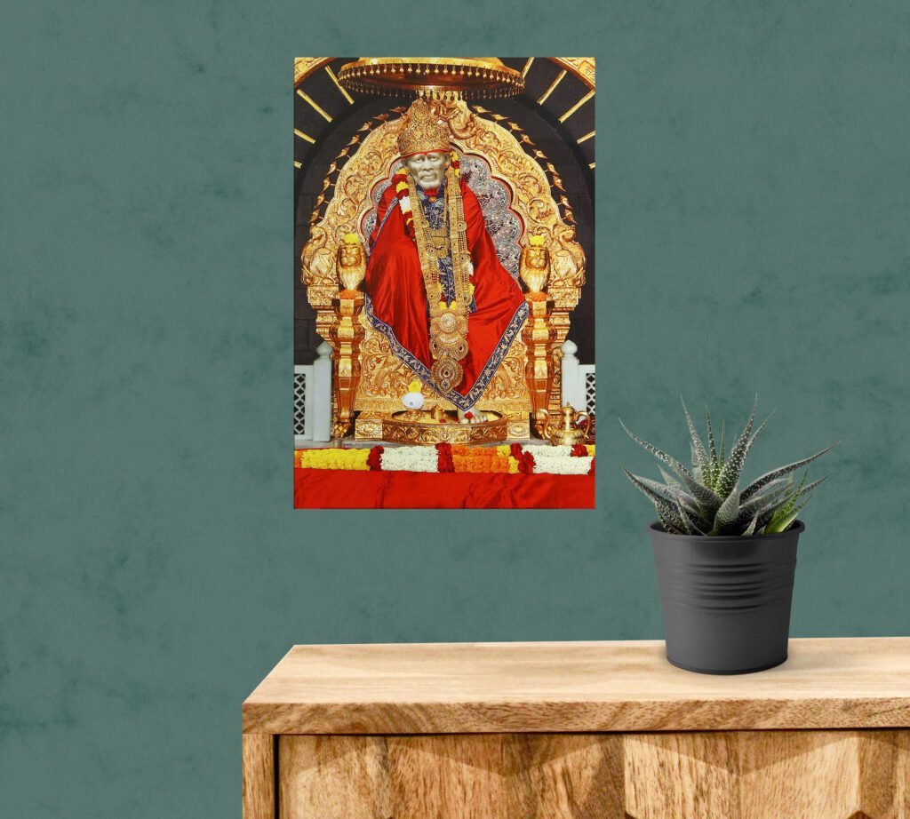 Sai baba with Red Dressed Acrylic Photo - Printymind